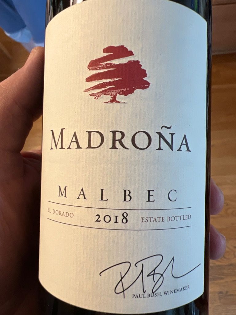 2018 Madroña Malbec Estate Bottled Signature, USA, California, Sierra ...