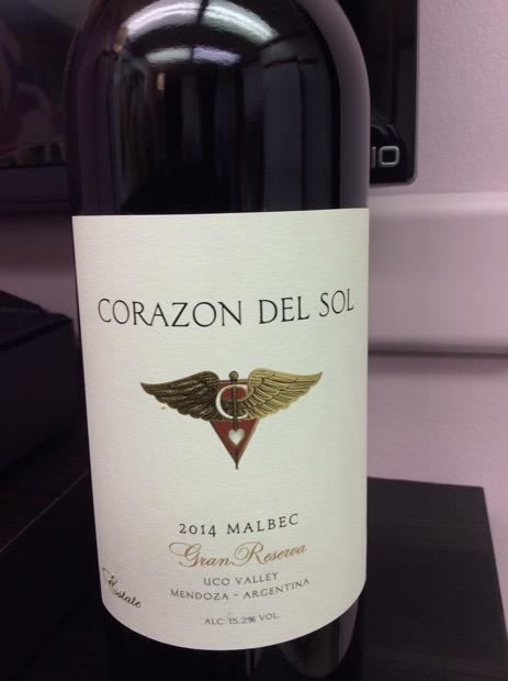 2014 Corazon del Sol Malbec, Argentina, Mendoza, Valle de Uco ...