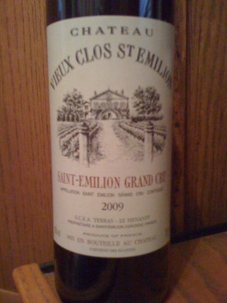2009 Château Vieux Clos St. Émilion, France, Bordeaux, Libournais, St. Émilion Grand Cru ...