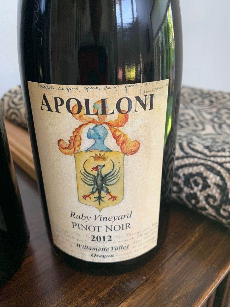 2012 Apolloni Pinot Noir Ruby Vineyard, USA, Oregon, Willamette Valley ...
