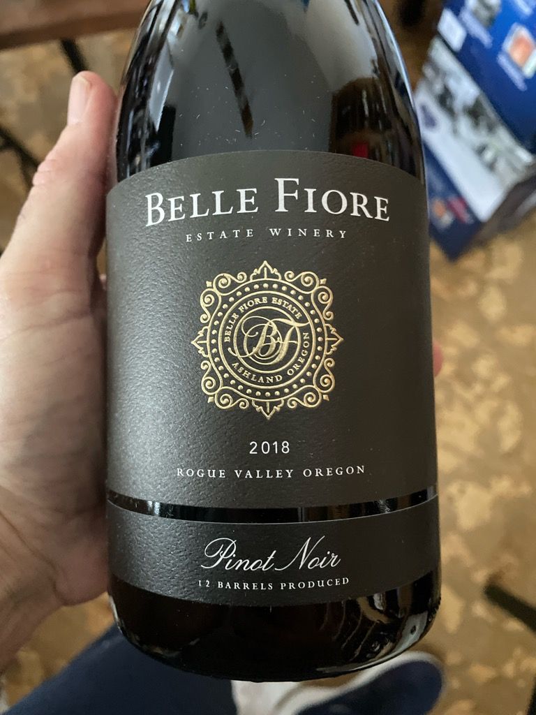 2018 Belle Fiore Vineyards Pinot Noir Belle Arte Reserve Estate ...