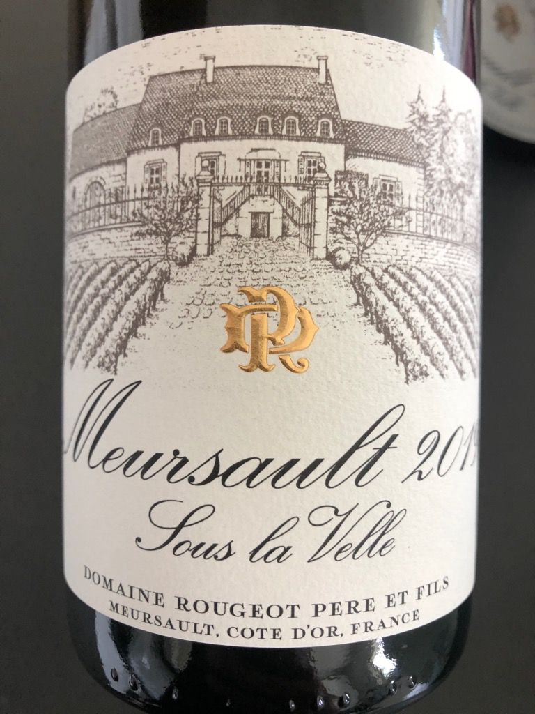 2019 Domaine Rougeot & Fils Meursault "Sous La Velle" Sans Soufre ...