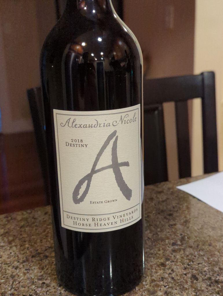 2018 Alexandria Nicole Cabernet Sauvignon Destiny Ridge Vineyards, USA ...