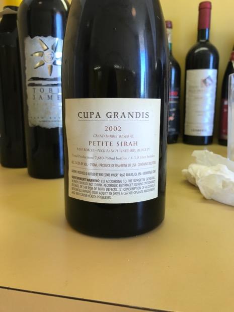 2003 EOS Petite Sirah Cupa Grandis Grand Barrel Res, USA, California ...
