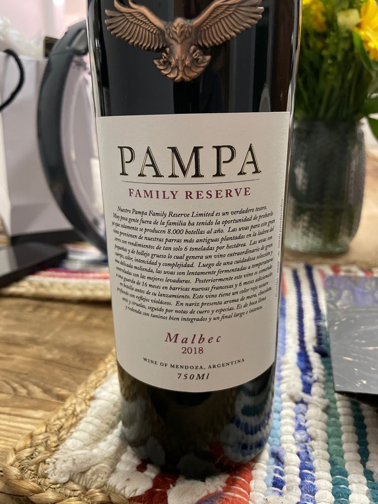 2019 Pampa Malbec Family Reserve, Argentina, Mendoza, Valle de Uco, La ...