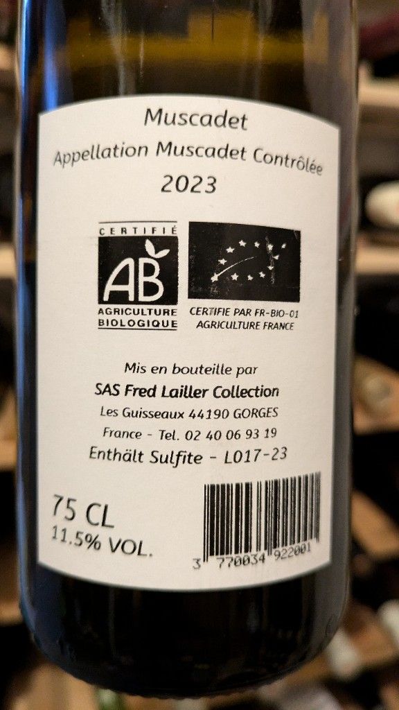 2023 Fred Lailler Muscadet Hors-Série, France, Loire Valley, Pays ...