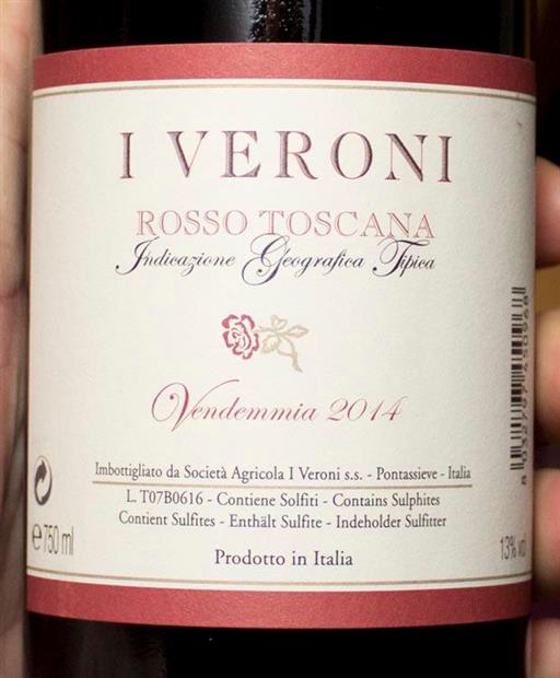 2014 I Veroni Rosso di Toscana Toscana IGT, Italy, Tuscany, Toscana IGT ...