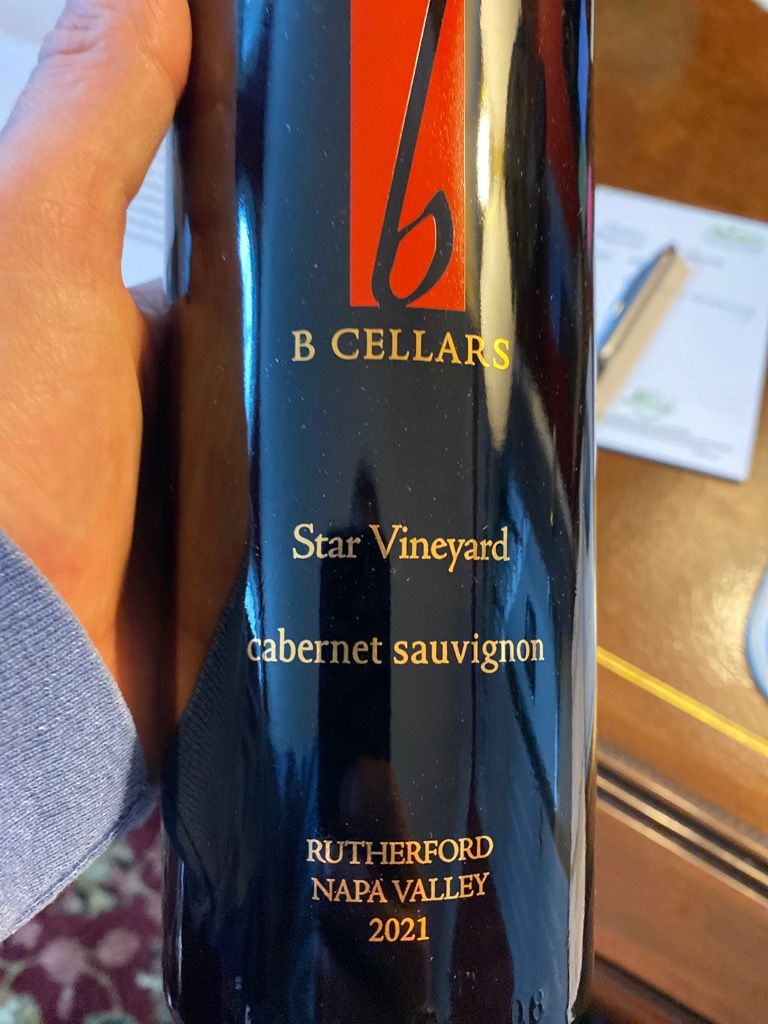 2021 B Cellars Cabernet Sauvignon Star Vineyard, USA, California, Napa ...