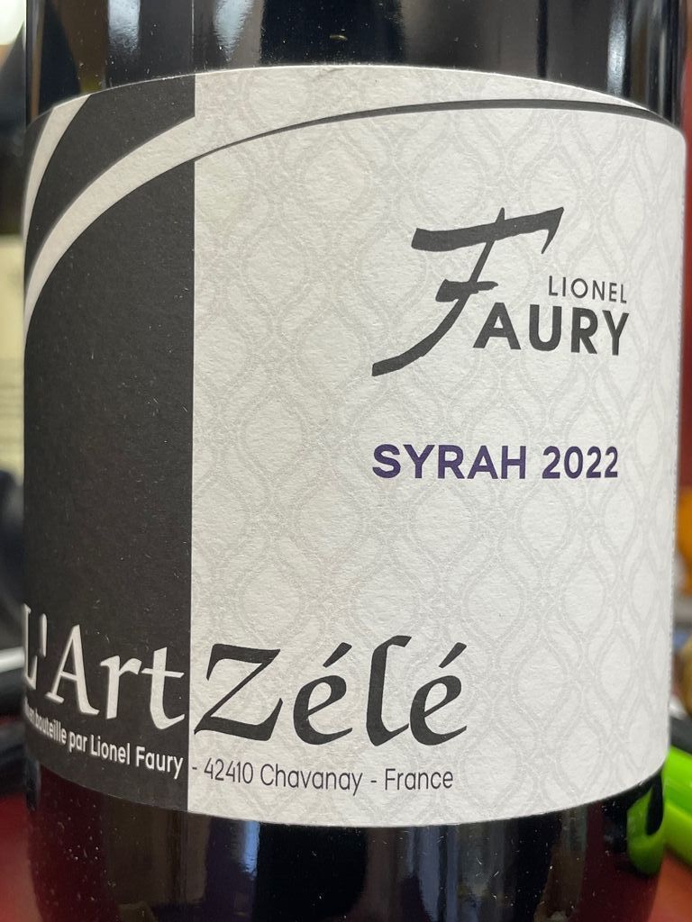 2022 Domaine Faury Syrah L'ArtZélé, France, Rhône, Northern Rhône, Vin ...