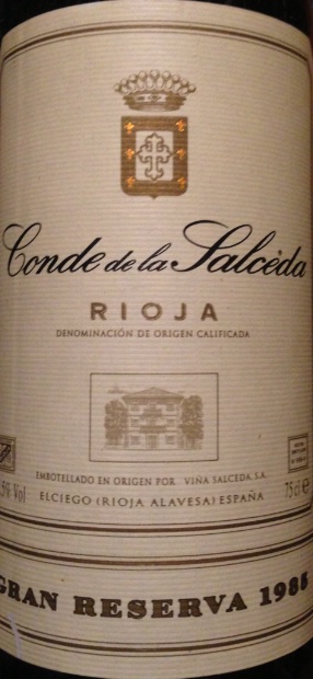 1985 Viña Salceda Rioja Conde de la Salceda Gran Reserva, Spain, La ...