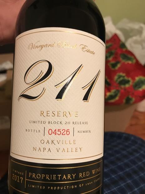2017 Vineyard Block Estate Cabernet Sauvignon Block 212 Special Reserve ...