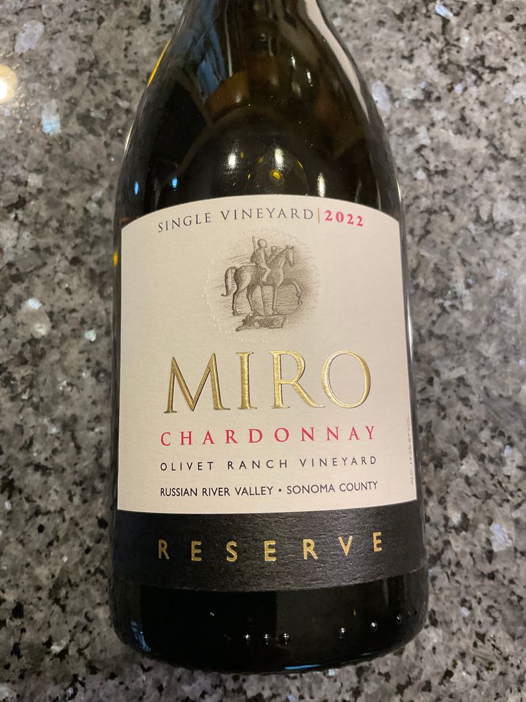 2022 Miro Cellars Chardonnay Reserve Olivet Ranch Vineyard, USA ...