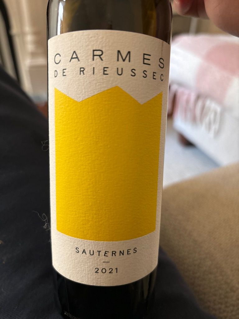 2021 Château Rieussec Carmes de Rieussec, France, Bordeaux, Sauternais ...