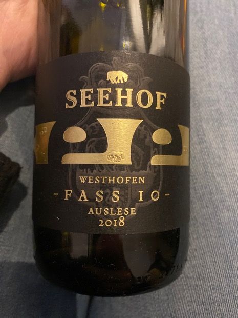 2021 Weingut Seehof Westhofener Morstein Scheurebe Auslese, Germany ...