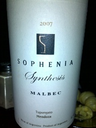 2007 Finca Sophenia Malbec Synthesis, Argentina, Mendoza, Valle de Uco ...
