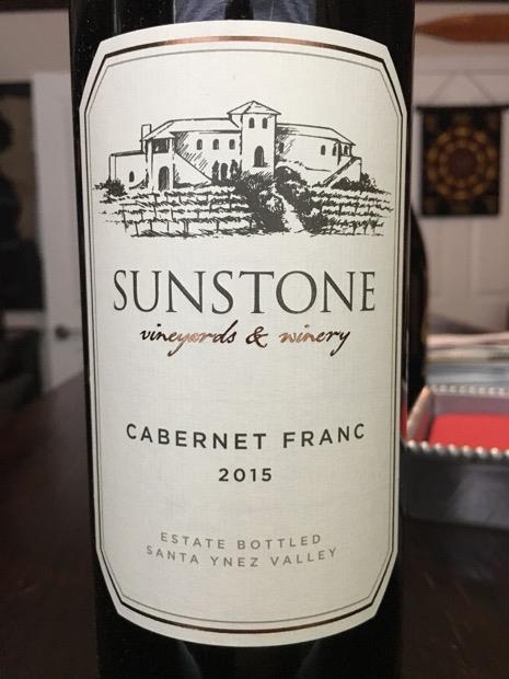 2015 Sunstone Vineyards and Winery Cabernet Franc Santa Ynez Valley ...