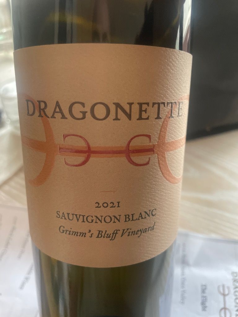 2022 Dragonette Cellars Sauvignon Blanc Grimm's Bluff Vineyard, USA ...