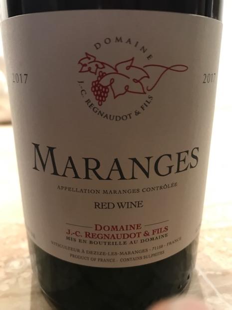 2017 Jean-Claude Regnaudot Maranges 1er Cru Clos des Loyères, France ...