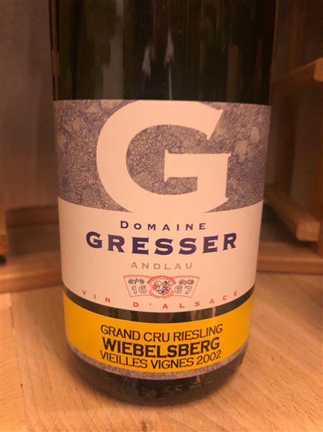 2003 Domaine Gresser Riesling Wiebelsberg Vieilles Vignes, France ...