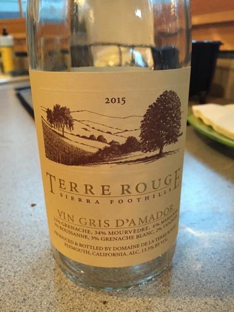 2016 Domaine de la Terre Rouge Vin Gris D'Amador, USA, California ...