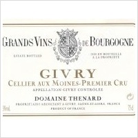 2018 Domaine Thenard Givry 1er Cru Cellier aux Moines Blanc, France ...