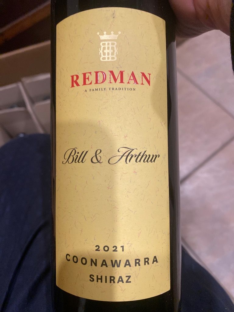 2021 Redman Wines Shiraz Bill & Arthur, Australia, South Australia ...