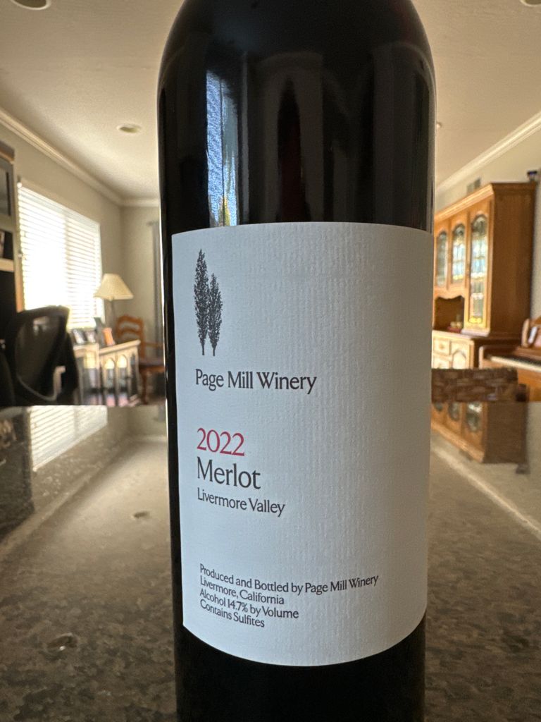 2022 Page Mill Winery Merlot Livermore Valley, USA, California, San ...
