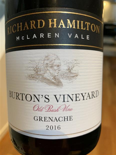 2016 Richard Hamilton Old Bush Vine Grenache Shiraz Burton's Vineyard ...