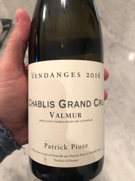 2016 Patrick Piuze Chablis Grand Cru Valmur, France, Burgundy, Chablis ...