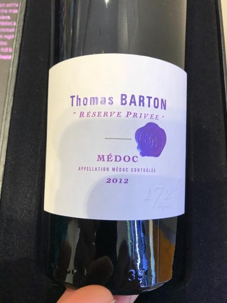 2012 Barton & Guestier Médoc Thomas Barton Réserve Privée, France, Bordeaux, Médoc - CellarTracker