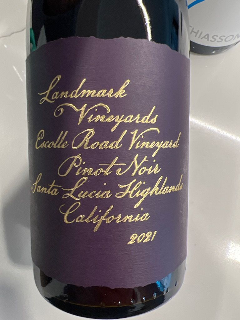 2021 Landmark Pinot Noir Escolle Road Vineyard, USA, California ...