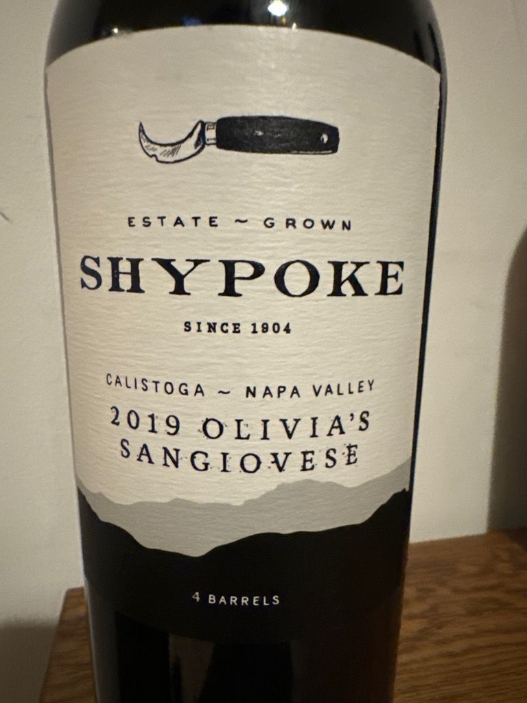 2019 Shypoke Cellars Sangiovese Olivias Block, USA, California, Napa ...