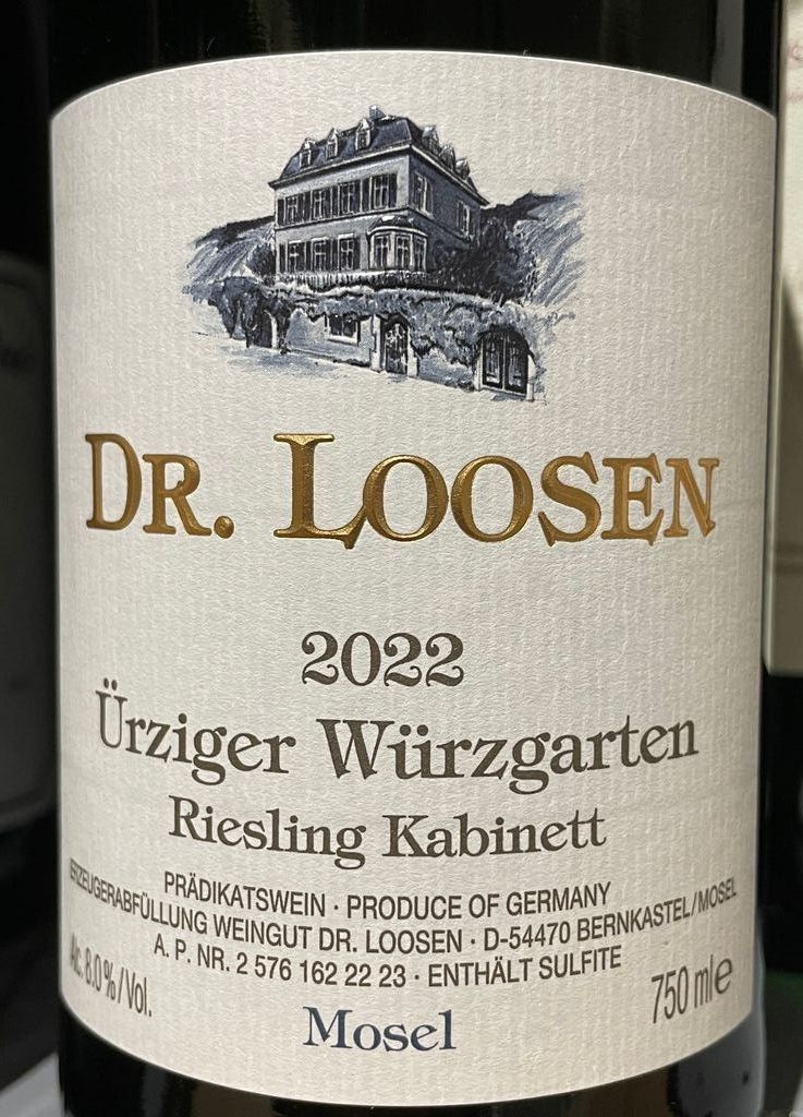 2022 Dr. Loosen Ürziger Würzgarten Riesling Kabinett, Germany, Mosel Saar Ruwer - CellarTracker