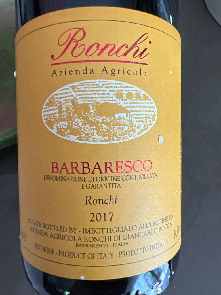 2017 Ronchi di Giancarlo Rocca Barbaresco Ronchi, Italy, Piedmont ...