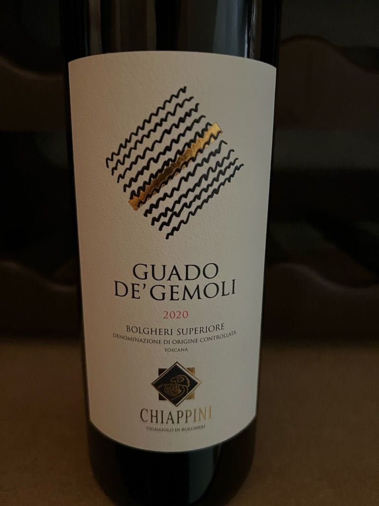 2020 Giovanni Chiappini Bolgheri Superiore Guado de' Gemoli, Italy ...