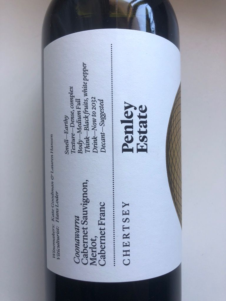 2019 Penley Estate Chertsey, Australia, South Australia, Limestone ...