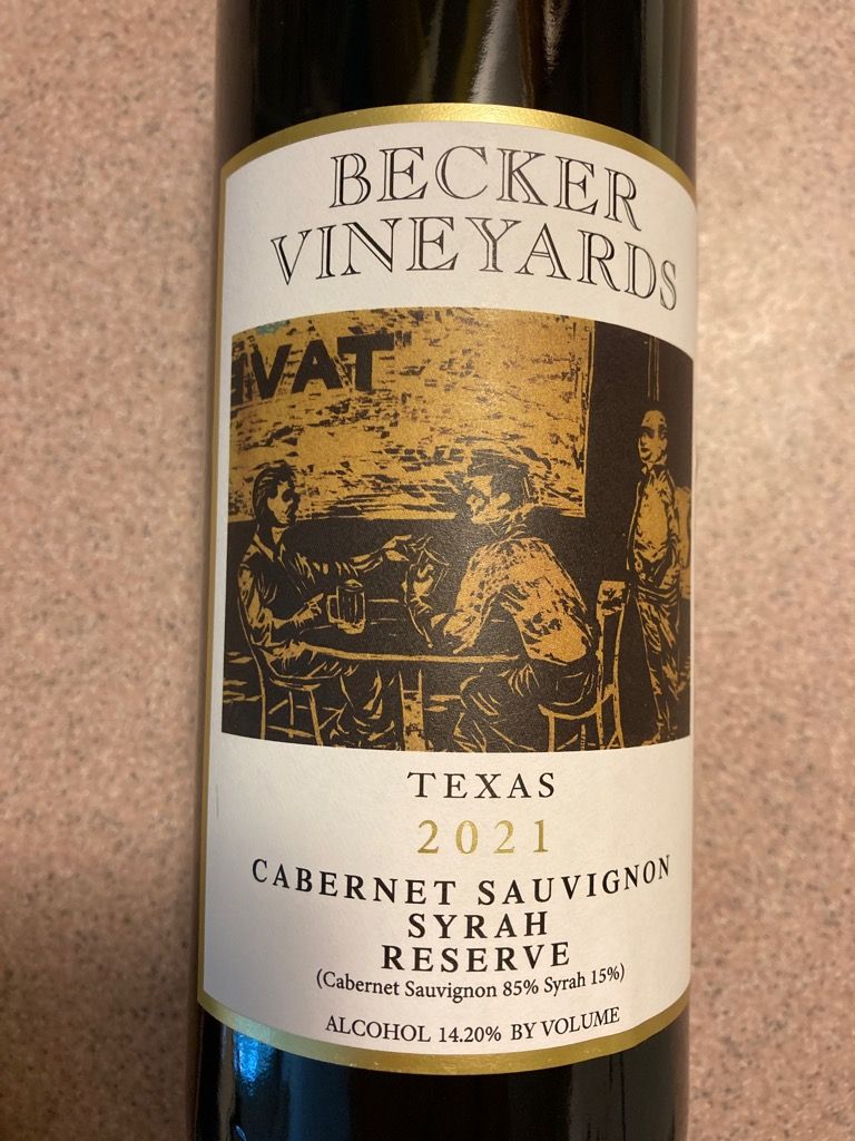 2022 Becker Vineyards Reserve Cabernet-Syrah, USA, Texas, Texas Hill ...