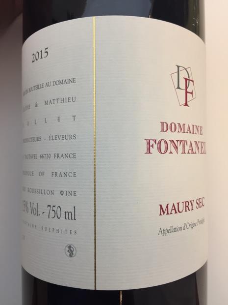 2015 Domaine Fontanel Maury Sec, France, Languedoc Roussillon ...