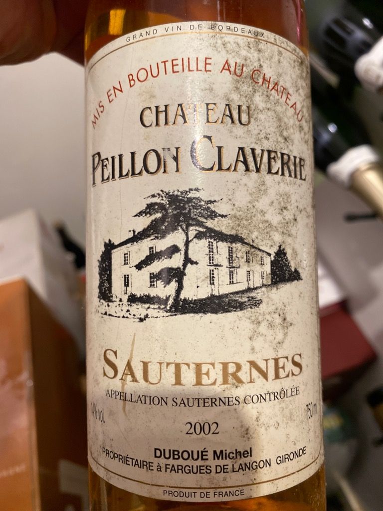 2002 Château Peillon Claverie, France, Bordeaux, Sauternais, Sauternes - CellarTracker