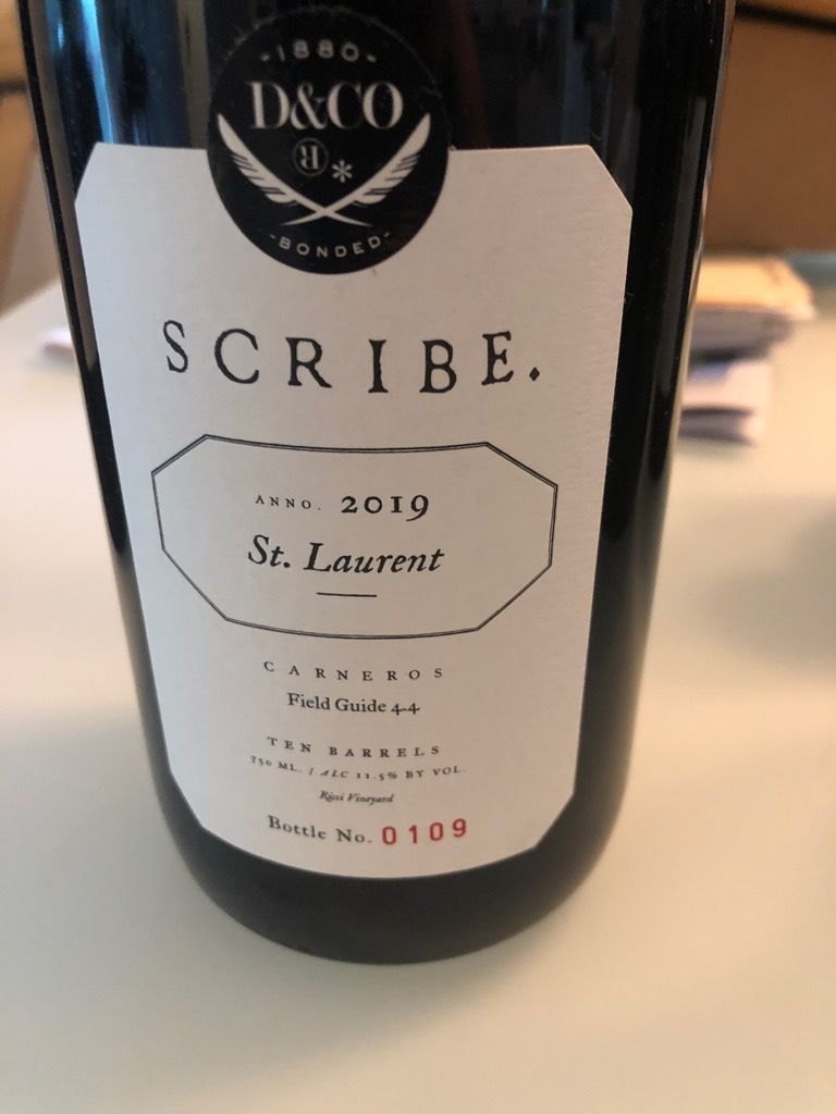 2019 Scribe St. Laurent Ricci Vineyard, USA, California, Napa / Sonoma ...