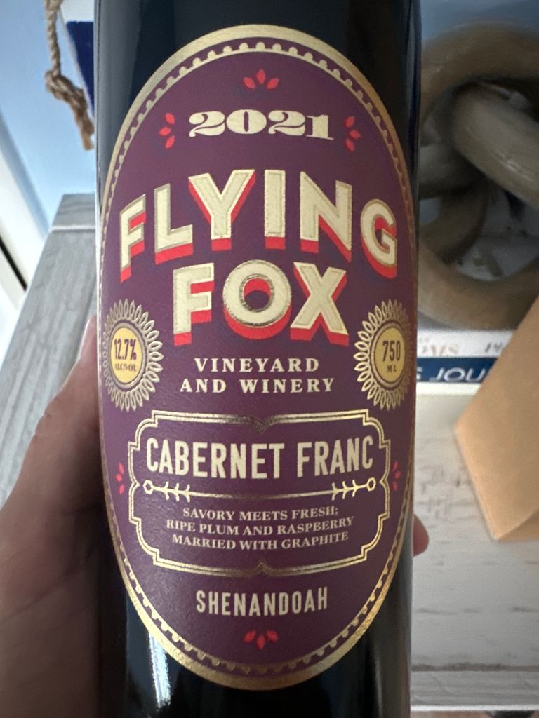 2021 Flying Fox Cabernet Franc, USA, Virginia, Central Virginia ...