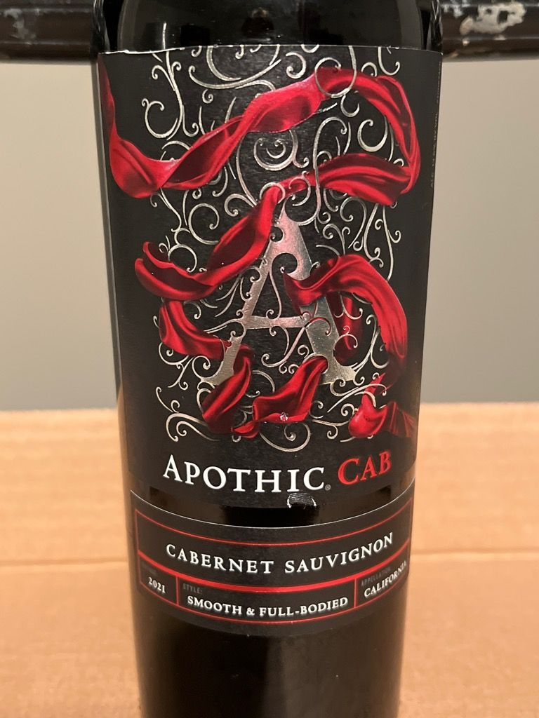 2021 Apothic Cab, USA, California - CellarTracker