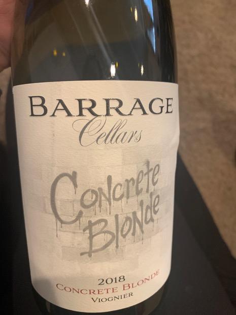 2018 Barrage Cellars Viognier Concrete Blonde Boushey Vineyard, USA ...