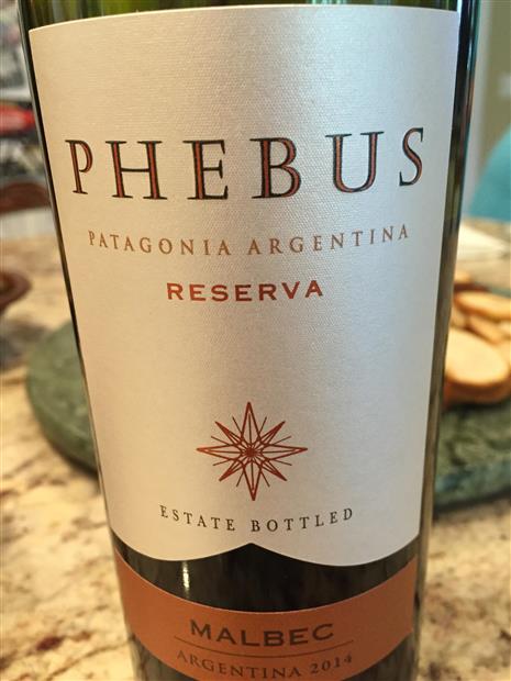 2015 Fabre Montmayou Malbec Phebus Reserva Patagonia, Argentina ...