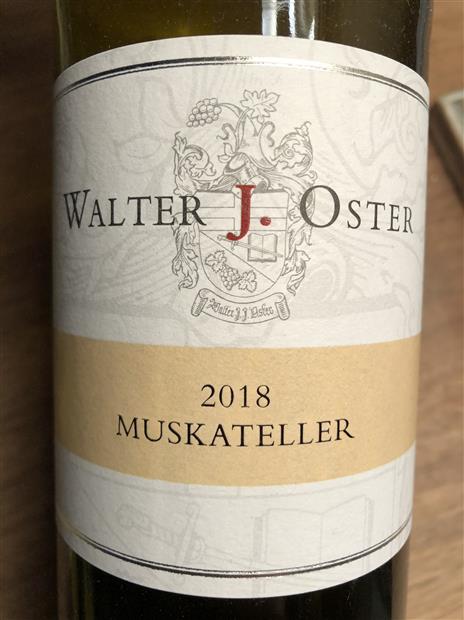 2018 Weingut Walter J Oster Muskateller trocken, Germany, Mosel Saar ...
