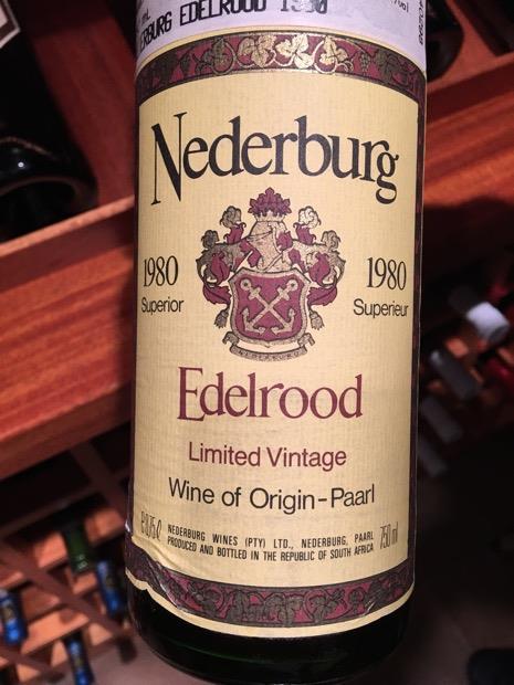 1980 Nederburg Cabernet Sauvignon Merlot Edelrood, South Africa ...