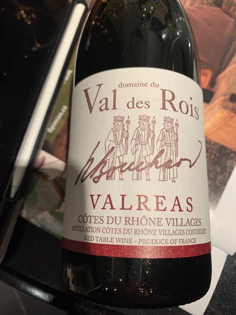 2019 Domaine du Val des Rois Côtes du Rhône Villages Valréas, France ...