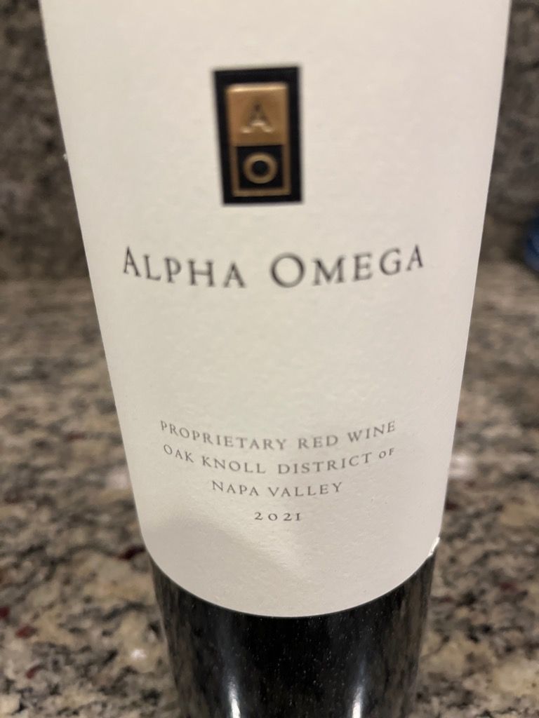 2021 Alpha Omega Proprietary Red Wine Oak Knoll District, USA ...