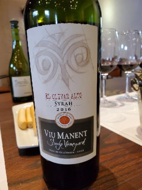 2016 Viu Manent Syrah Single Vineyard El Olivar Alto, Chile, Rapel Valley, Colchagua Valley ...