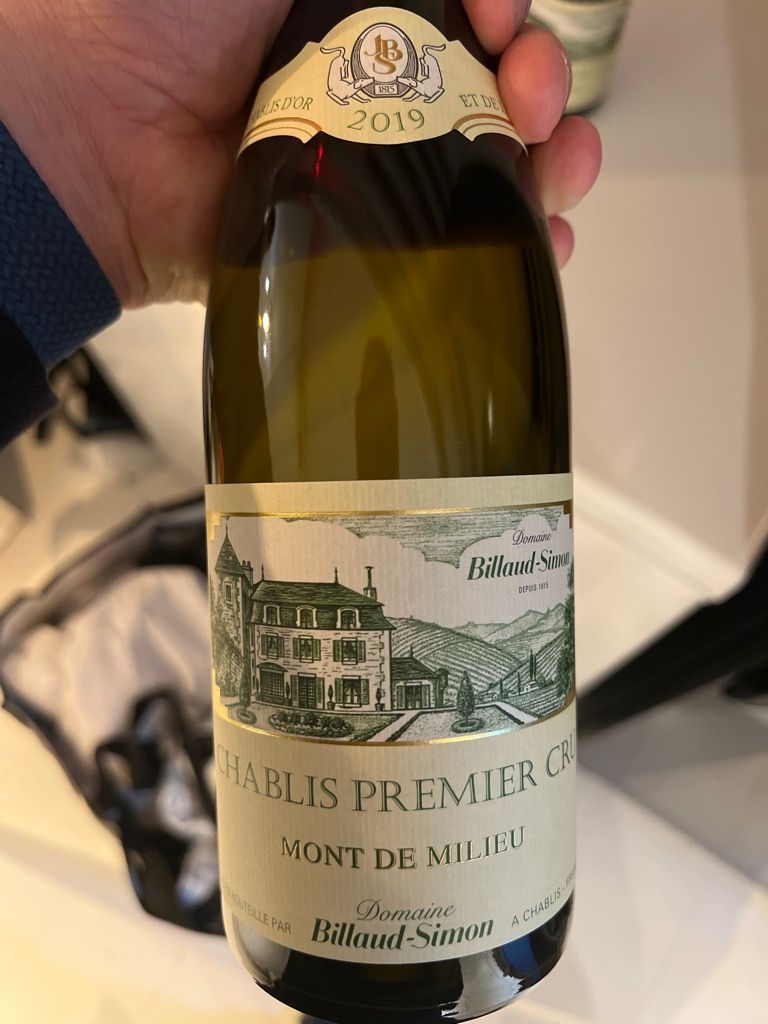2019 Domaine Billaud-Simon Chablis 1er Cru Mont de Milieu, France ...